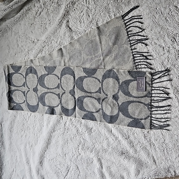 Coach | Accessories | Coach Womens Signature Monogram Scarf Wool ...